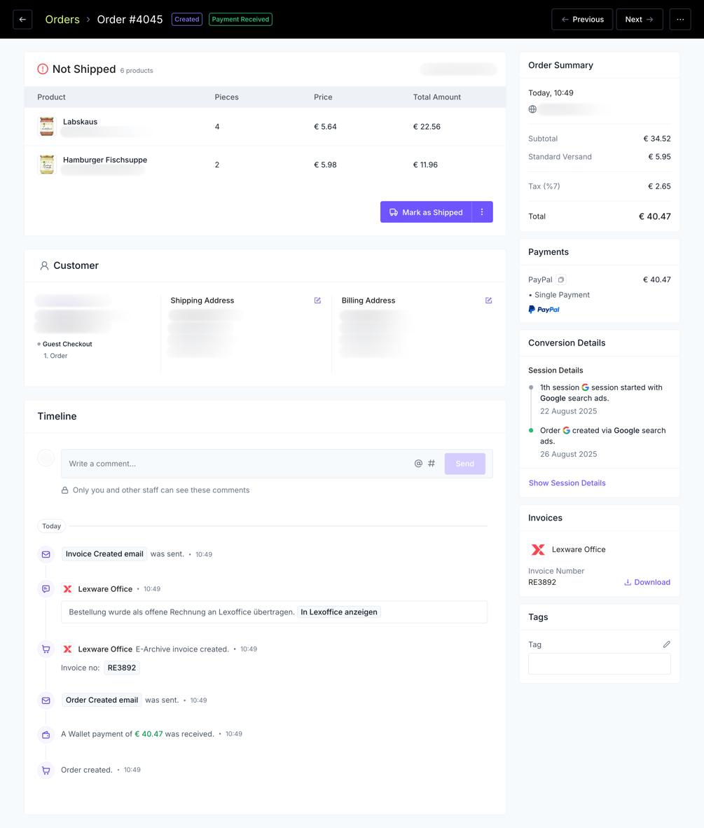 How is the Order Overview structured?